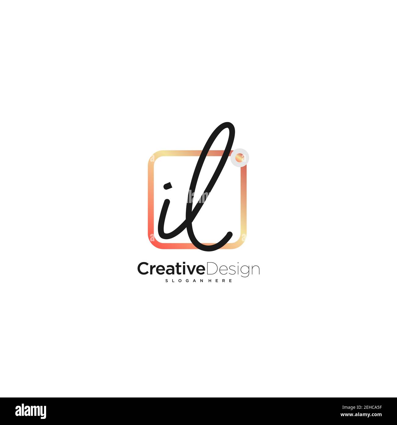 IL Initial Letter handwriting logo hand drawn colorful box vector, logo ...