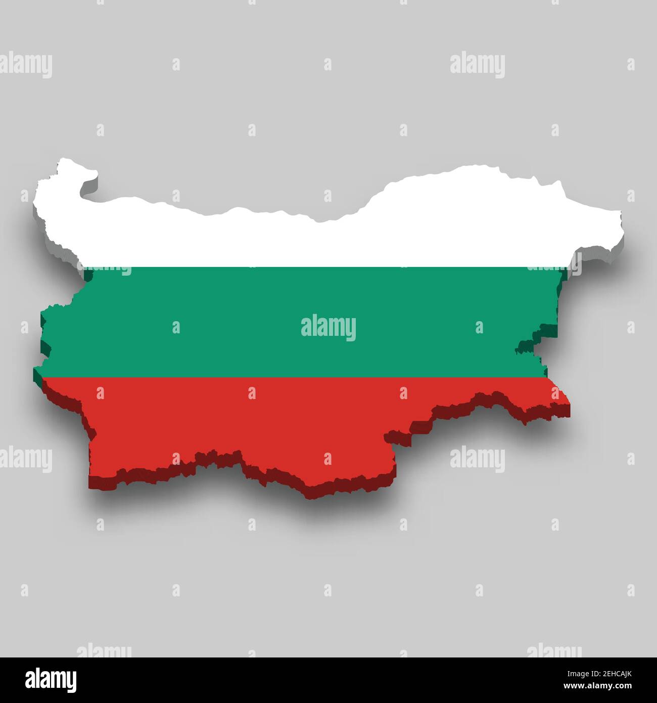 3d isometric Map of Bulgaria with national flag. Vector Illustration ...