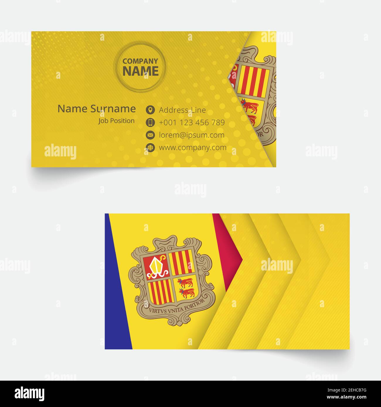 Andorra Flag Business Card, standard size (90x50 mm) business card ...