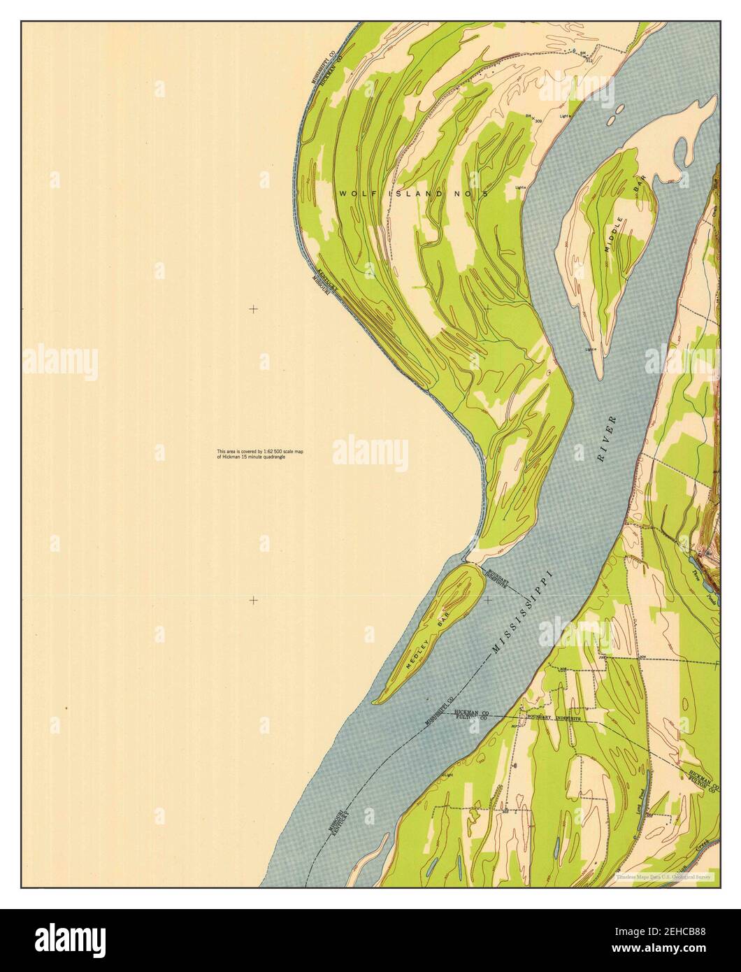 Wolf Island, Kentucky, map 1951, 1:24000, United States of America by ...