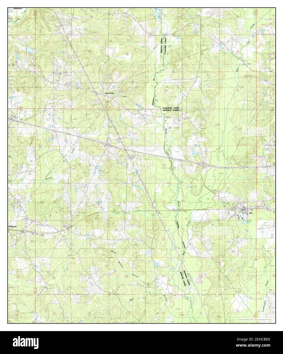 Ada, Louisiana, map 1986, 1:24000, United States of America by Timeless ...