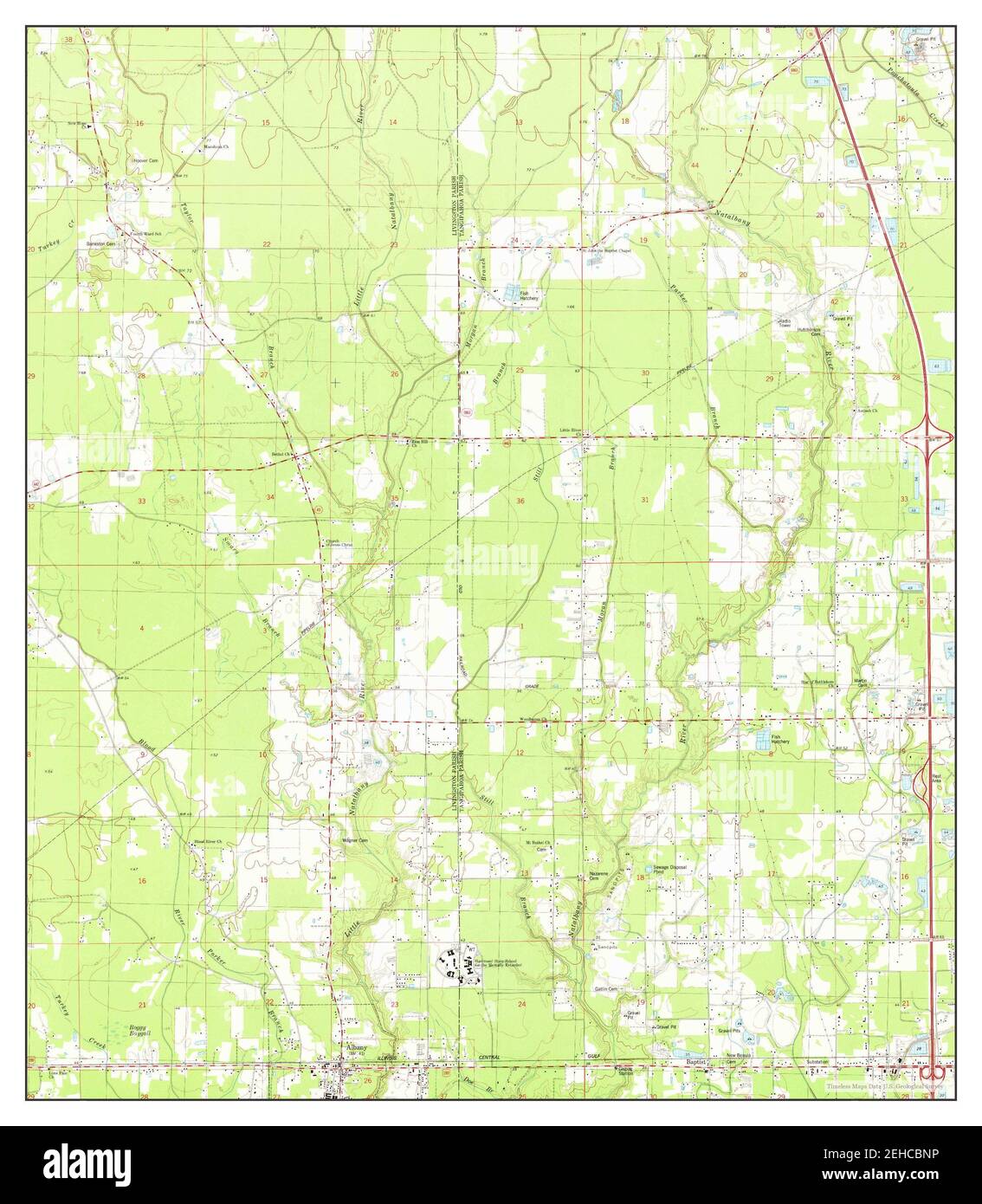 Albany, Louisiana, map 1974, 1:24000, United States of America by ...