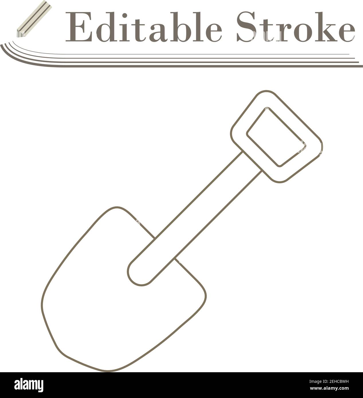 Icon Of Camping Shovel. Editable Stroke Simple Design. Vector ...