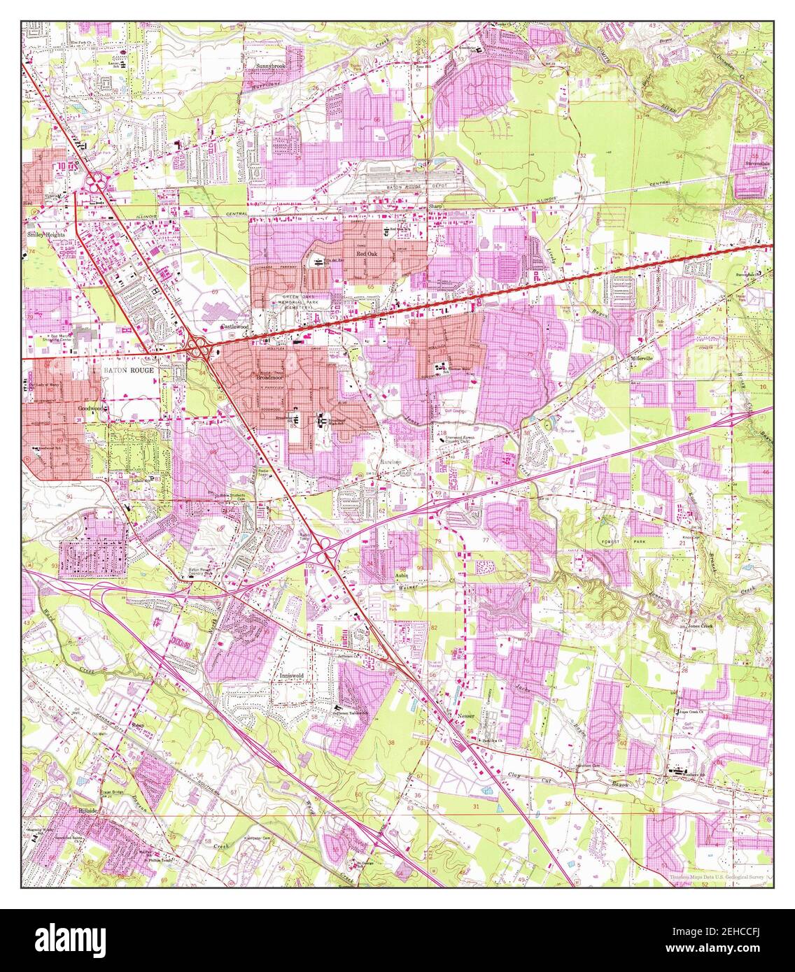 Baton Rouge East, Louisiana, map 1963, 1:24000, United States of ...
