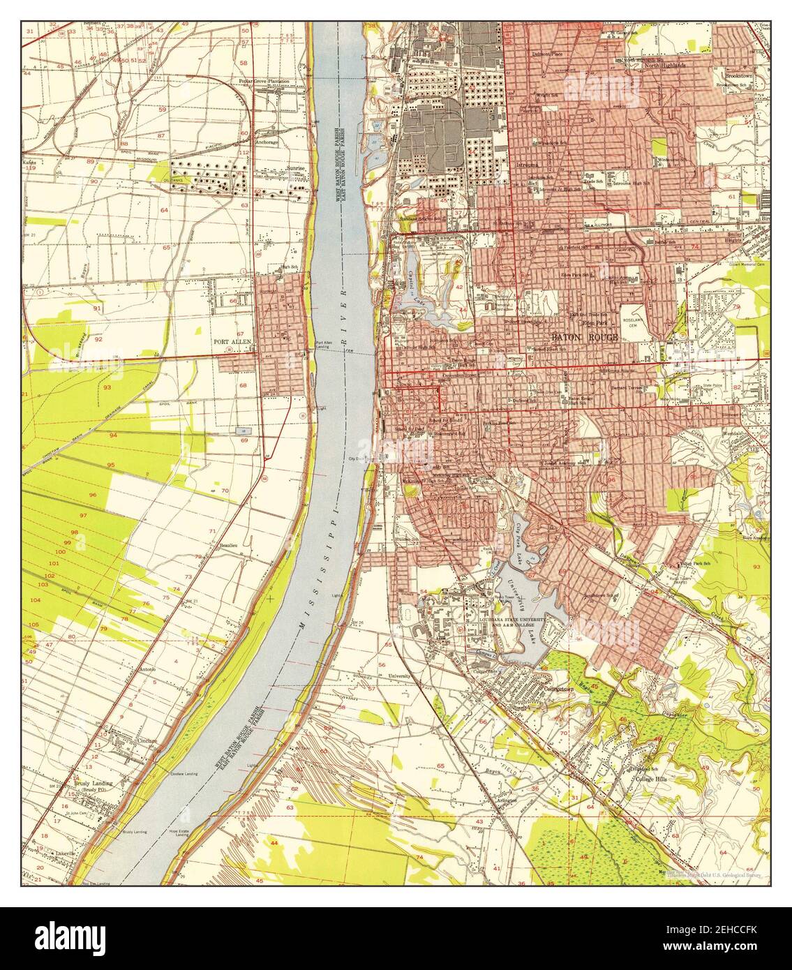 Baton Rouge West, Louisiana, map 1953, 1:24000, United States of ...