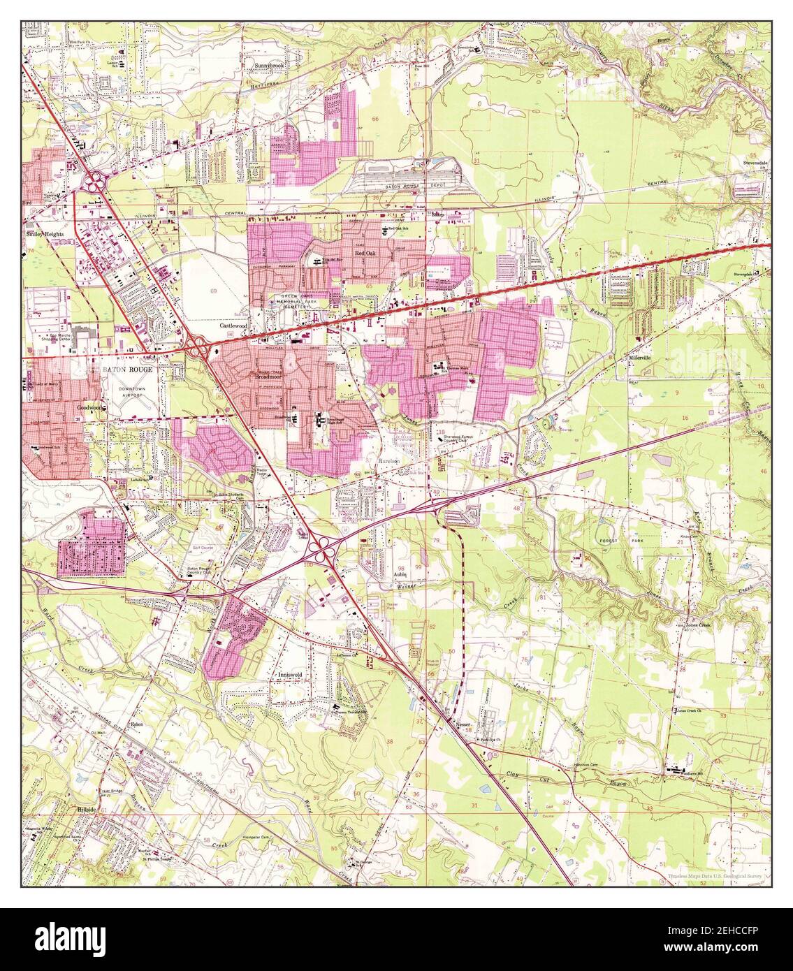 Baton Rouge East, Louisiana, map 1963, 1:24000, United States of ...