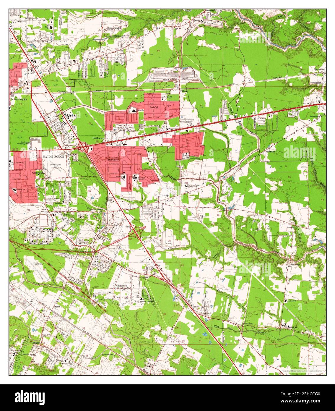 Baton Rouge East, Louisiana, map 1963, 1:24000, United States of ...