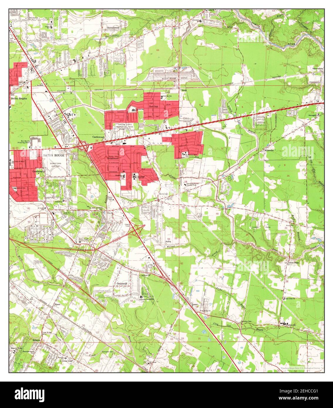 Baton Rouge East, Louisiana, map 1963, 1:24000, United States of ...