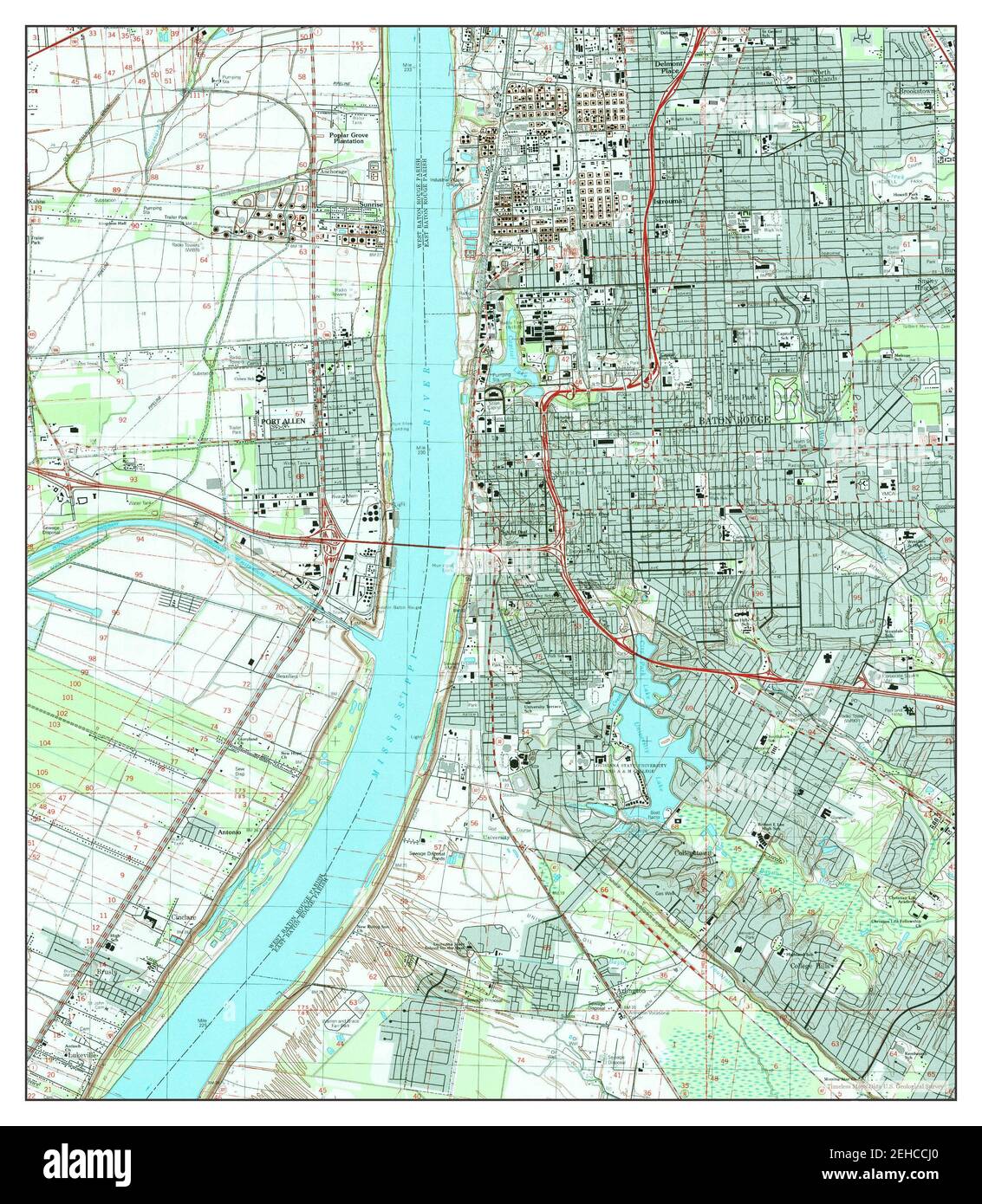 Baton Rouge West, Louisiana, map 1995, 1:24000, United States of ...