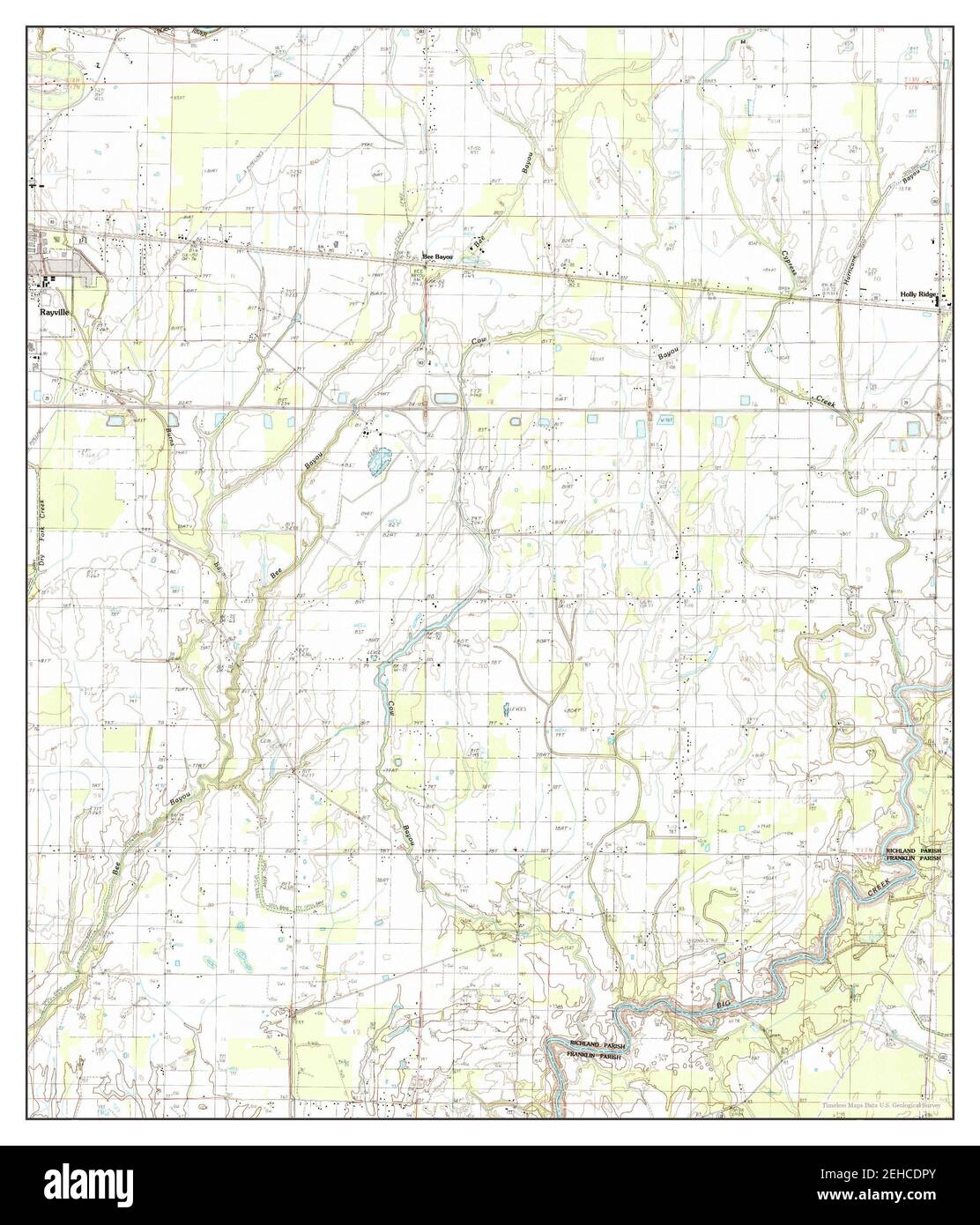 Bee Bayou, Louisiana, map 1987, 1:24000, United States of America by ...