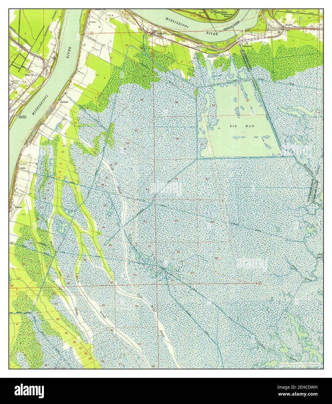 Belle Chasse, Louisiana, map 1951, 1:24000, United States of America by ...