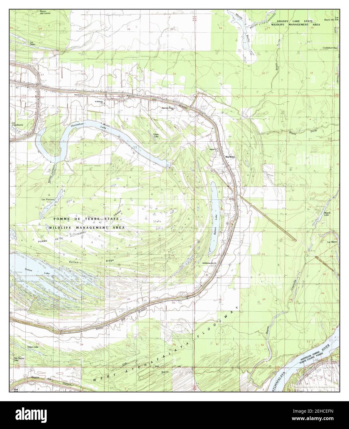 Big Bend, Louisiana, map 1982, 1:24000, United States of America by ...