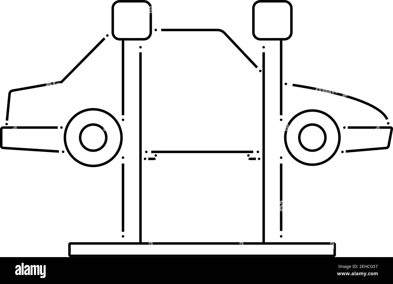 Car Lift Icon. Outline Simple Design. Vector Illustration Stock Vector ...