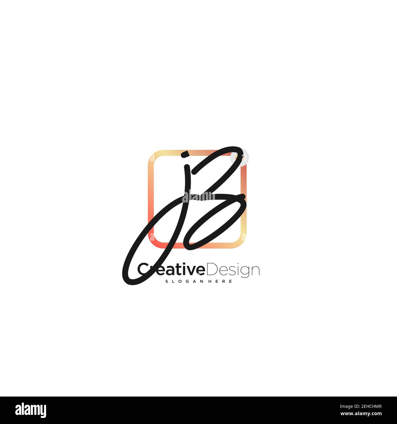 JZ Initial Letter handwriting logo hand drawn colorful box vector, logo ...