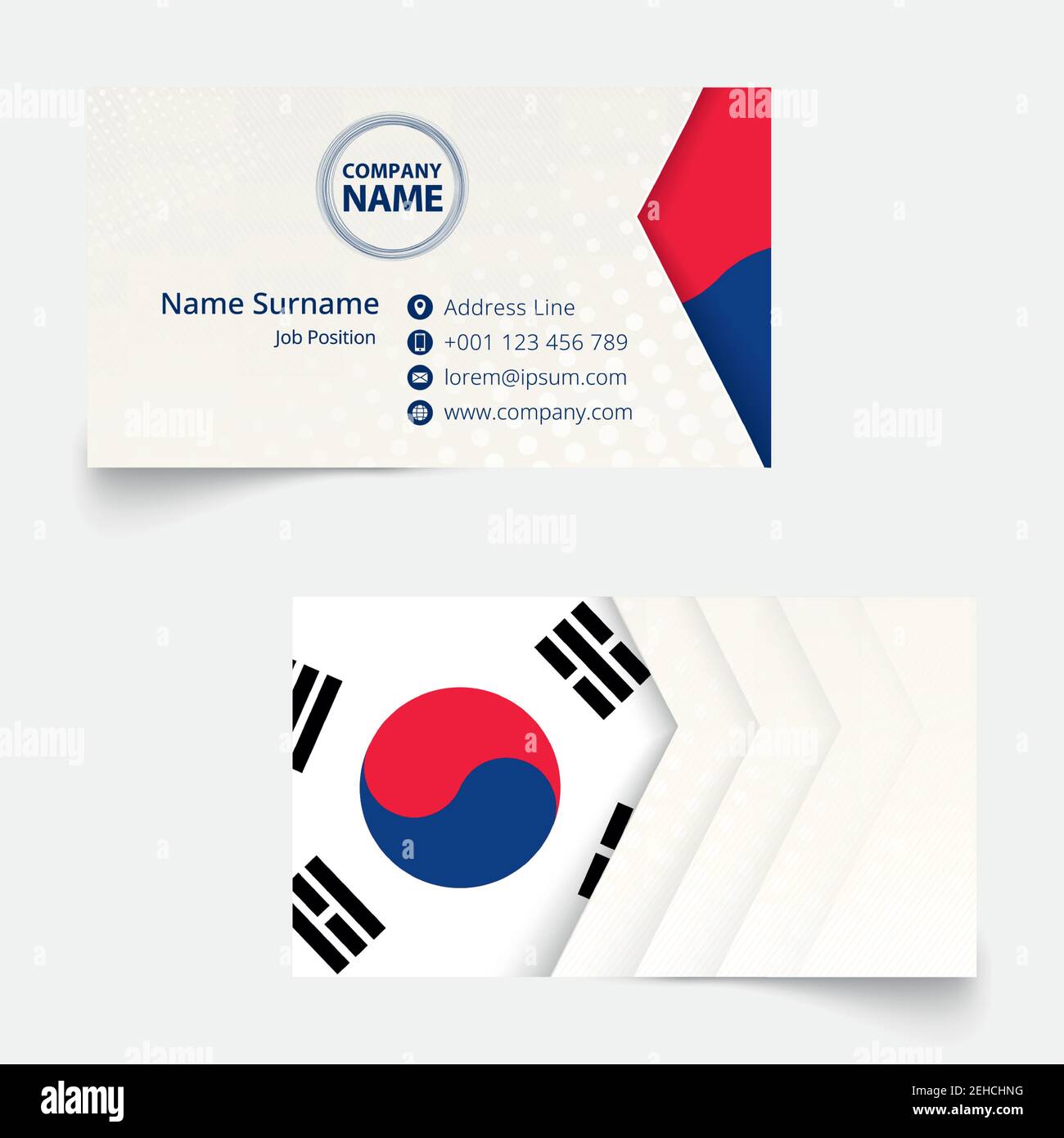 South Korea Flag Business Card, standard size (90x50 mm) business card ...