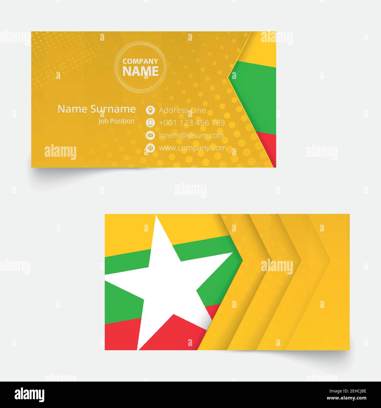 Myanmar Flag Business Card, standard size (90x50 mm) business card ...