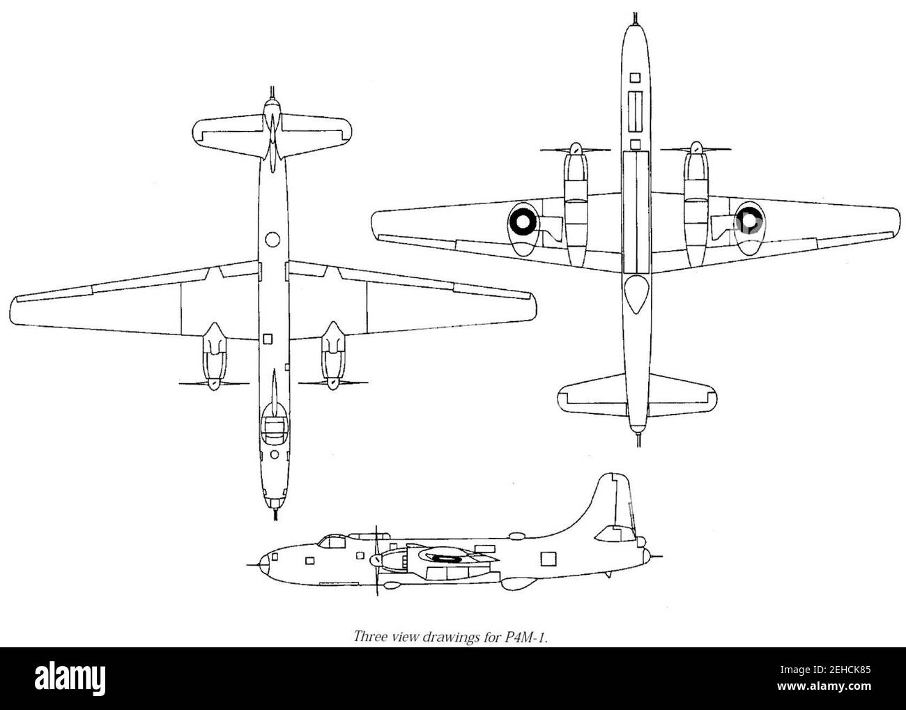 P4M-1 3-side drawing Stock Photo - Alamy