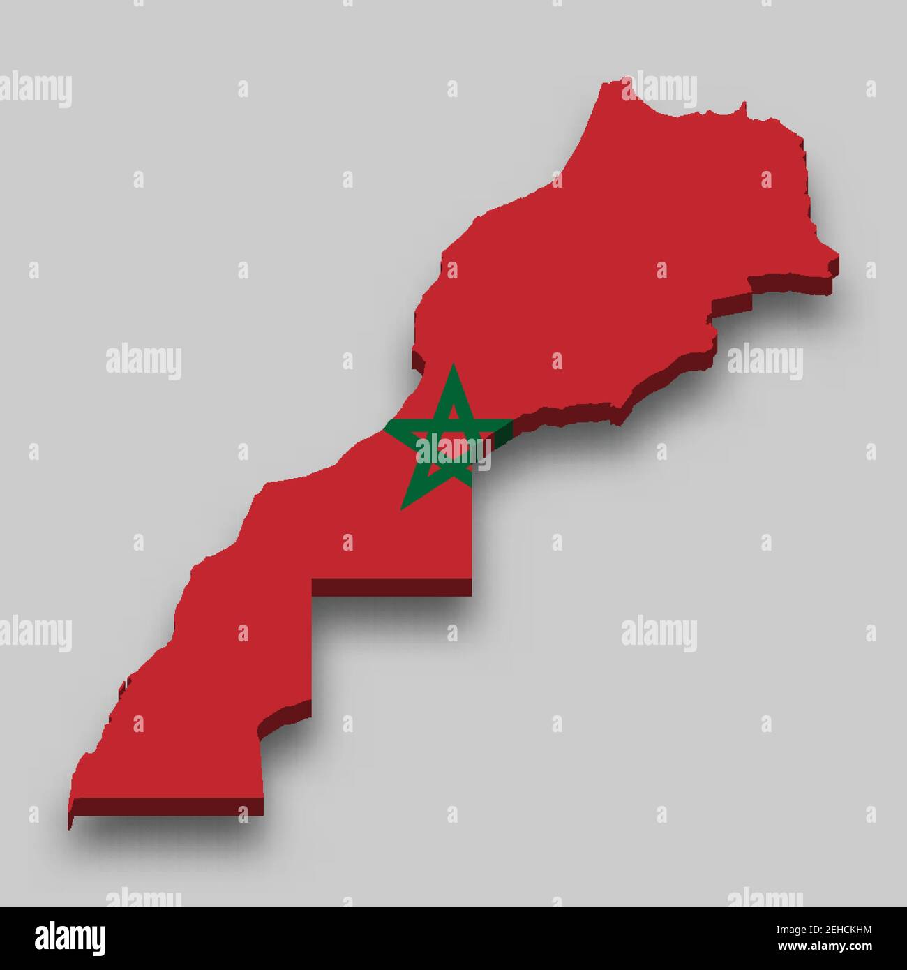3d isometric Map of Morocco with national flag. Vector Illustration ...
