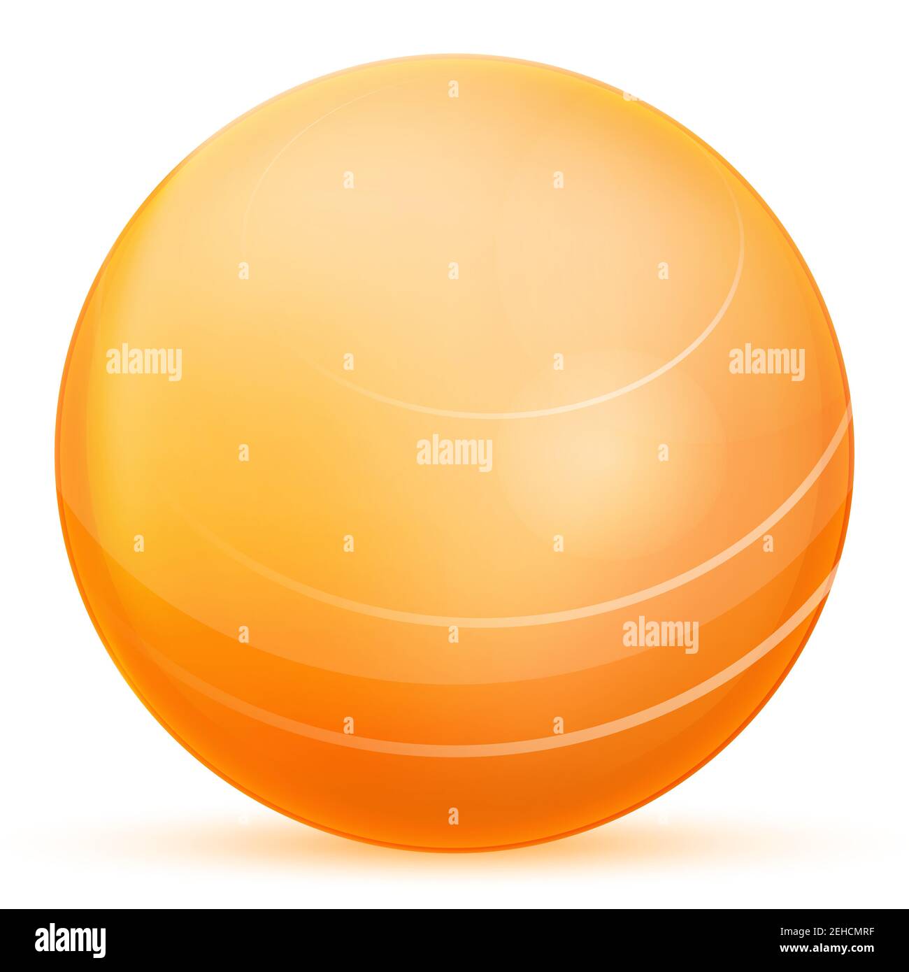 Glass orange ball or precious pearl. Glossy realistic ball, 3D abstract ...