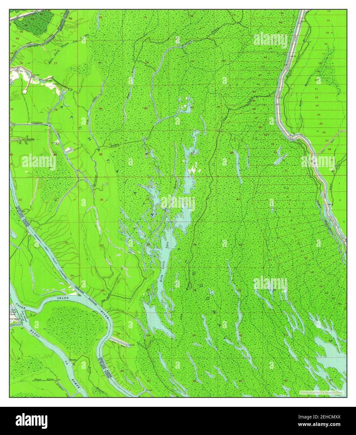 Cow Bayou, Louisiana, map 1953, 1:24000, United States of America by ...