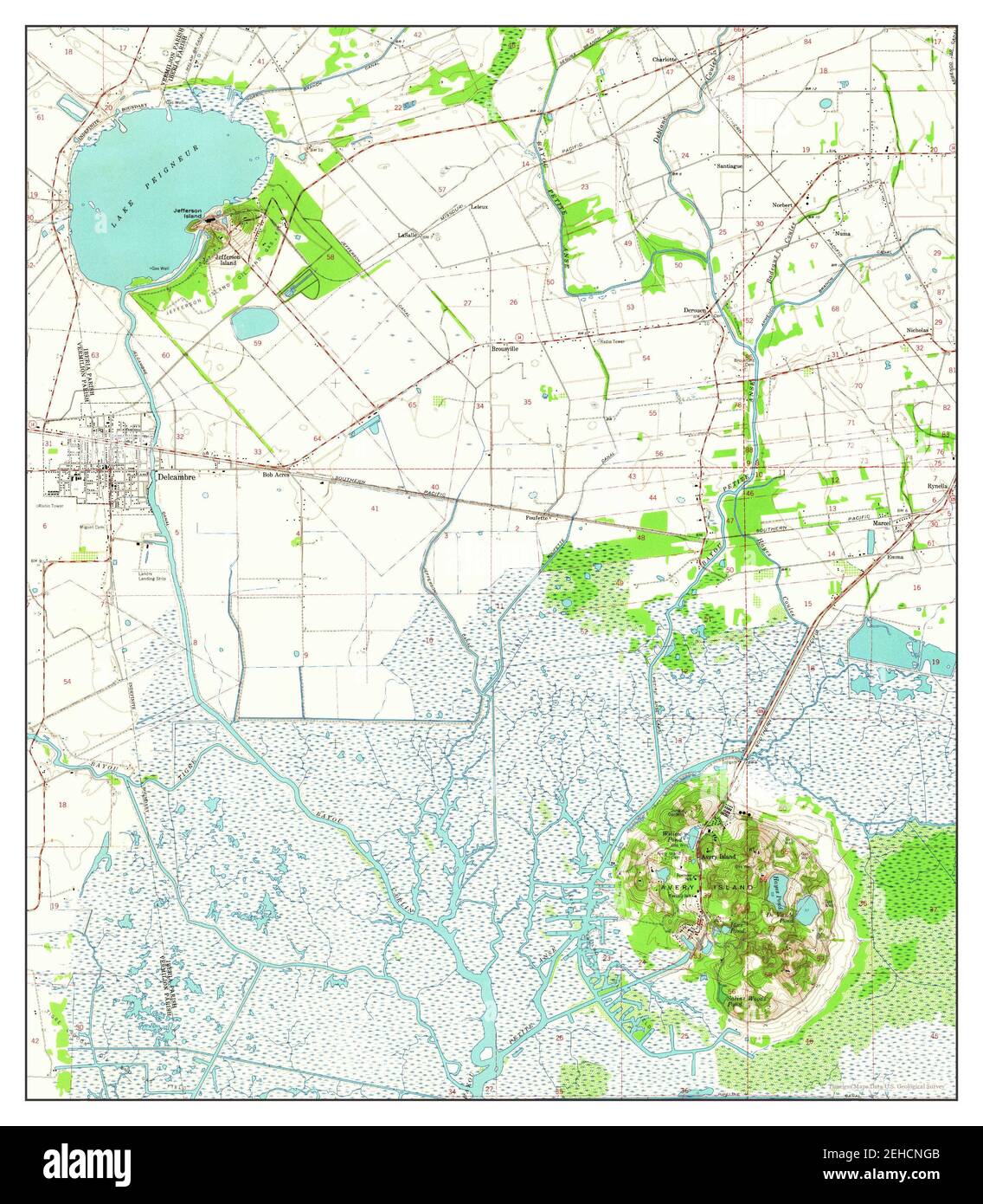 Delcambre, Louisiana, map 1963, 1:24000, United States of America by ...