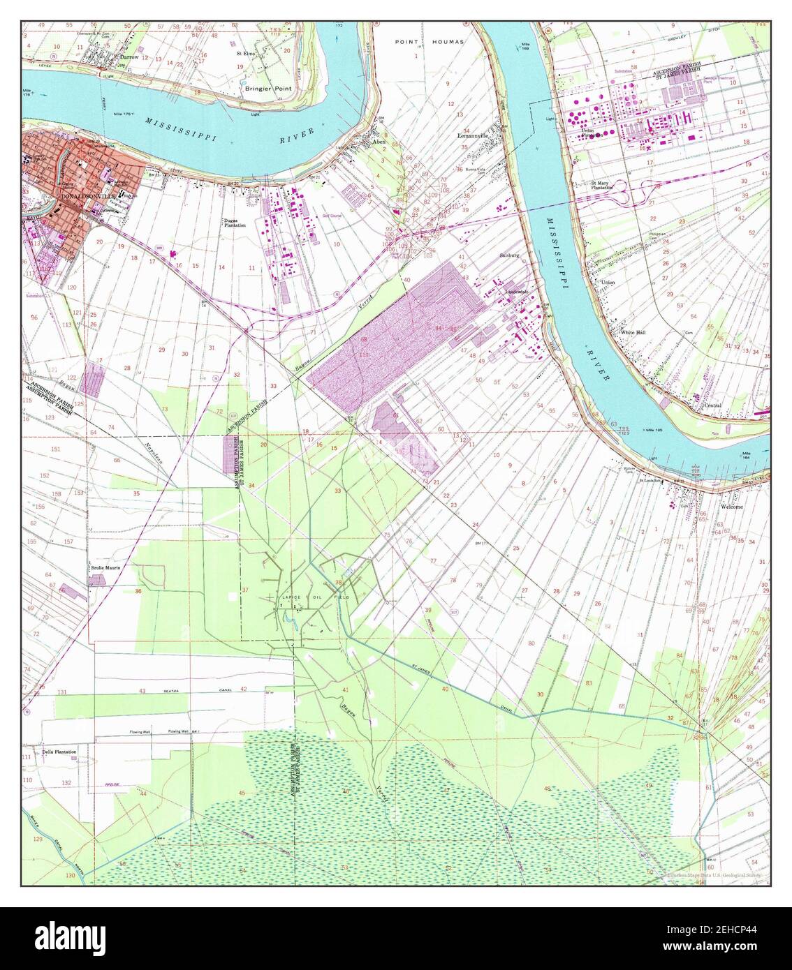 Map of donaldsonville hi-res stock photography and images - Alamy