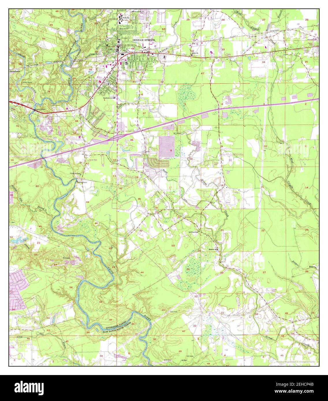 Denham springs louisiana map Cut Out Stock Images & Pictures - Alamy