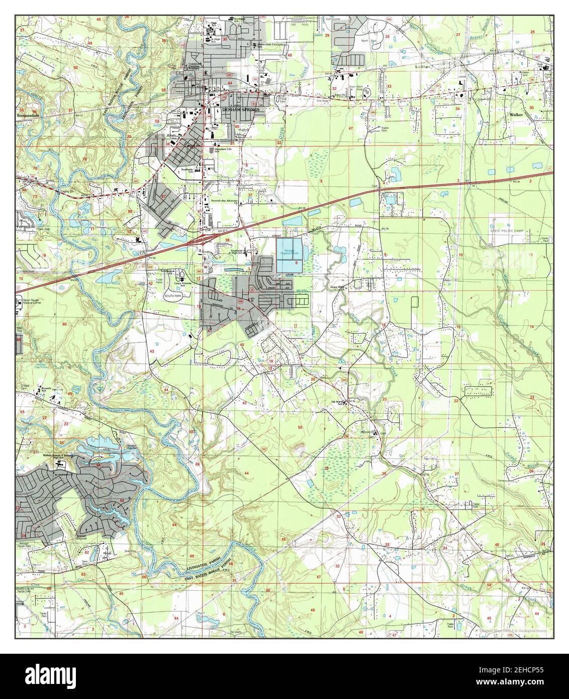 Map of denham springs Cut Out Stock Images & Pictures - Alamy