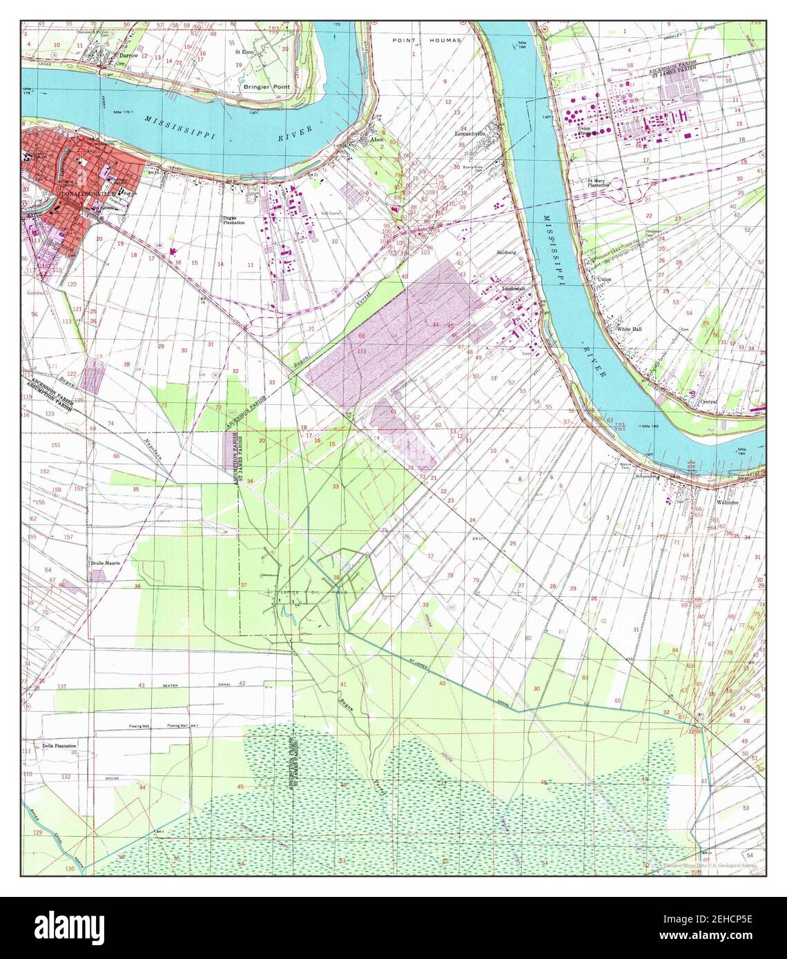 Donaldsonville, Louisiana, map 1999, 1:24000, United States of America ...