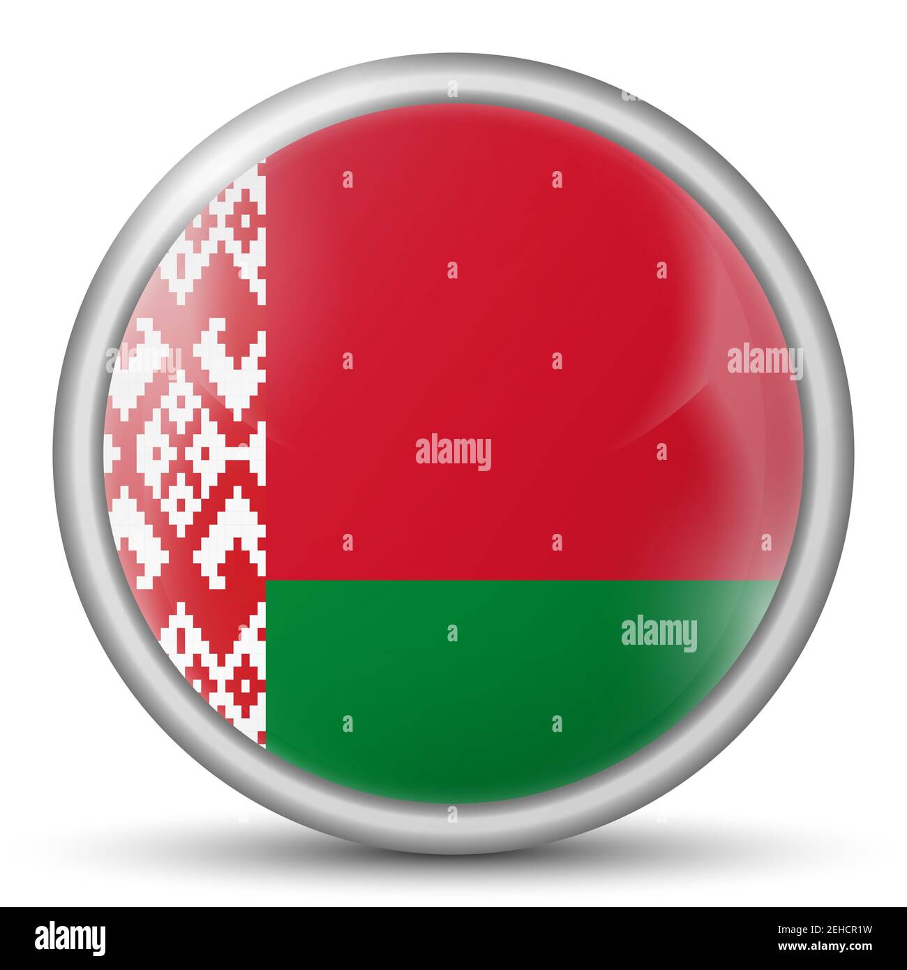 Glass light ball with flag of Belarus. Round sphere, template icon ...