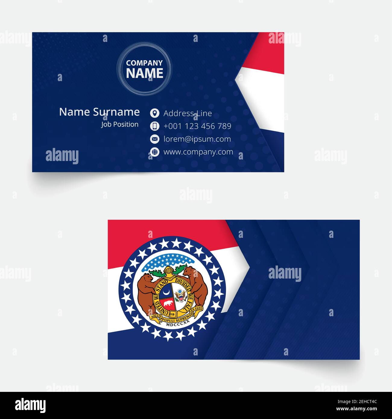 Missouri Flag Business Card, standard size (90x50 mm) business card ...