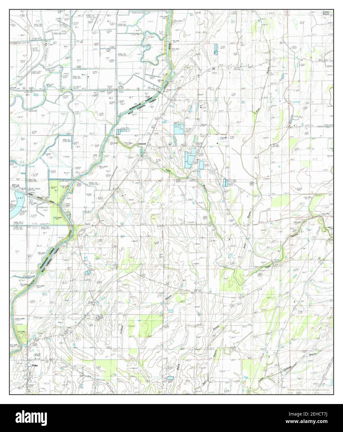 Fiske, Louisiana, map 1988, 1:24000, United States of America by ...