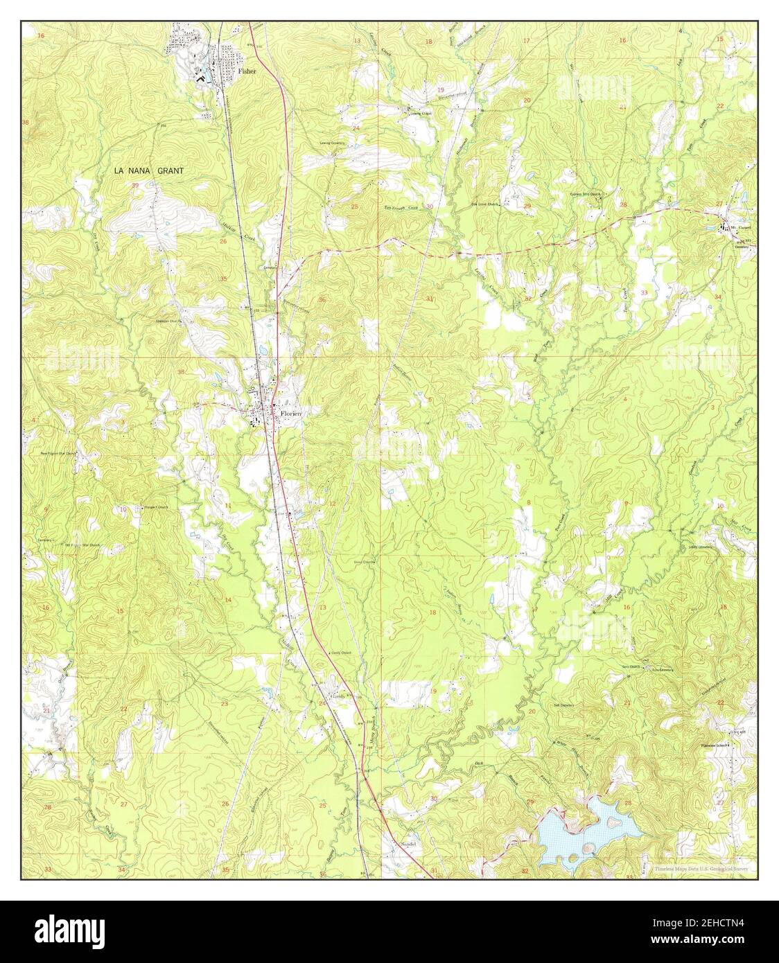 Florien, Louisiana, map 1954, 1:24000, United States of America by ...