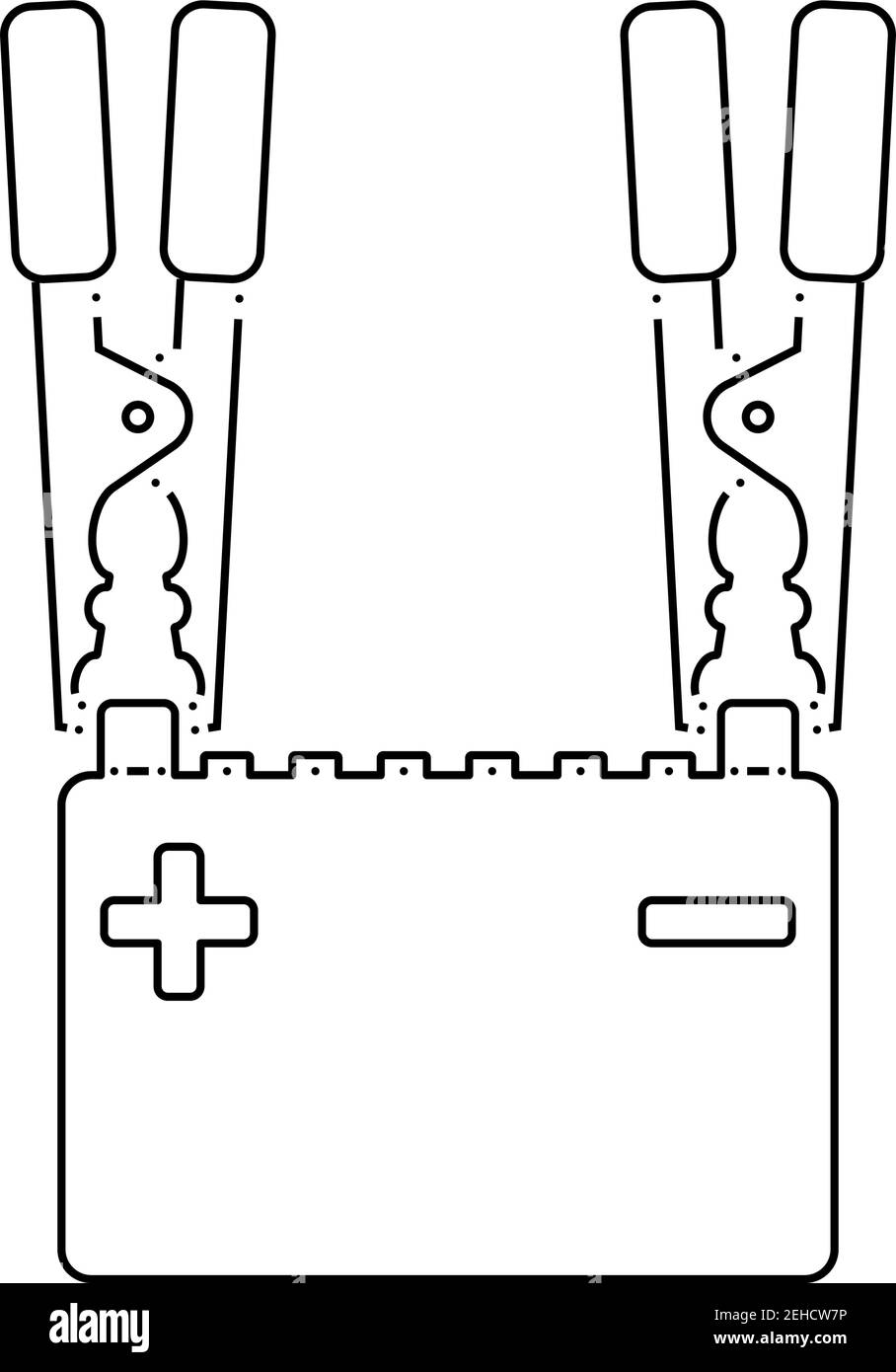 Car Battery Charge Icon. Outline Simple Design. Vector Illustration ...