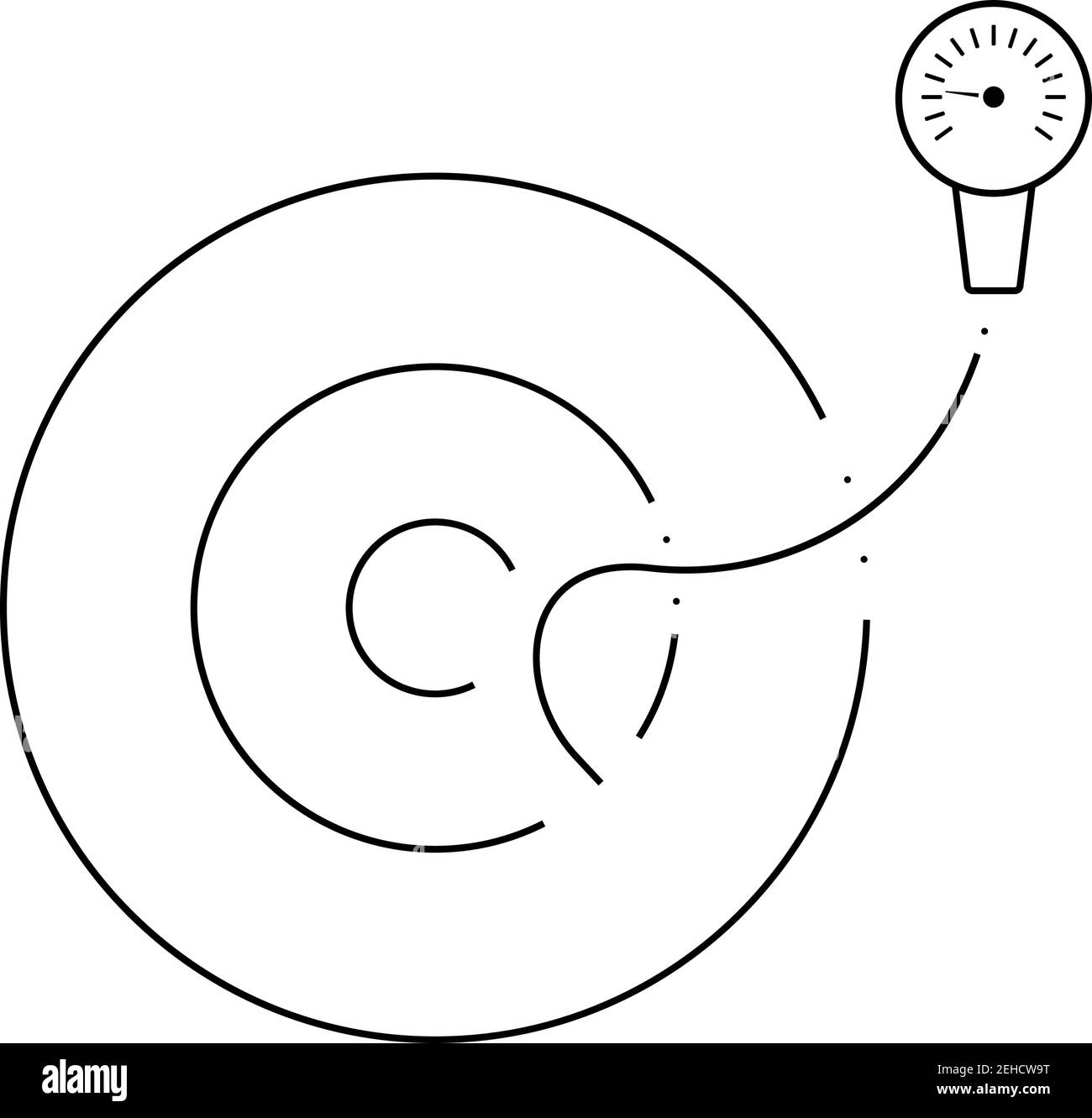 Tire Pressure Gage Icon. Outline Simple Design. Vector Illustration ...