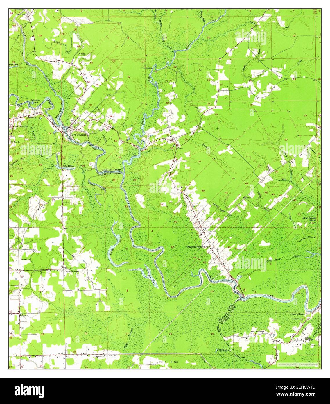 French Settlement, Louisiana, map 1953, 1:24000, United States of ...
