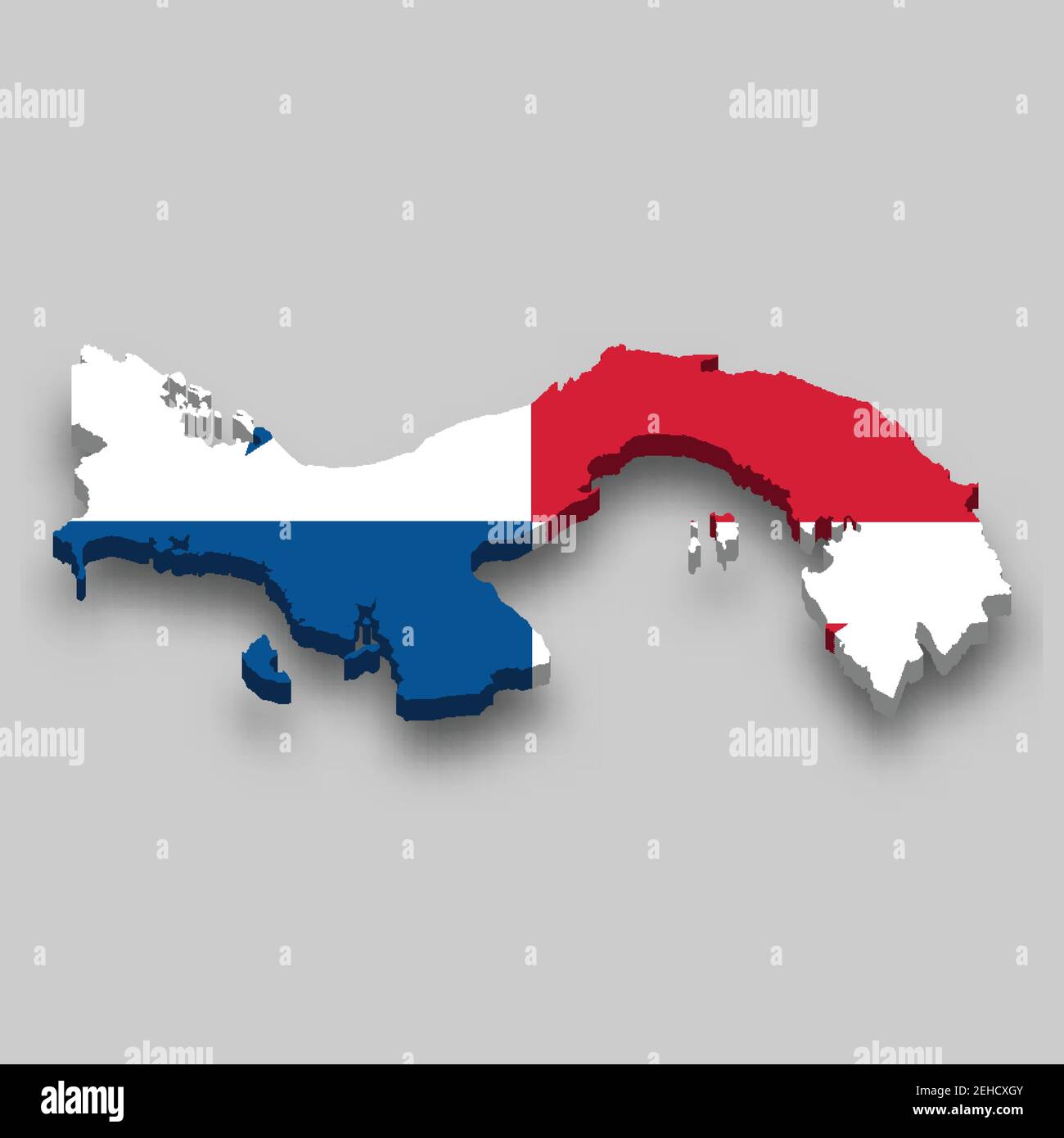 3d isometric Map of Panama with national flag. Vector Illustration ...
