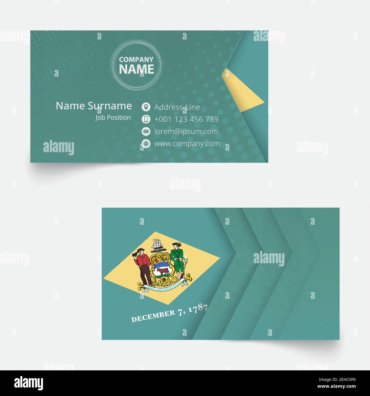 Delaware Flag Business Card, standard size (90x50 mm) business card ...