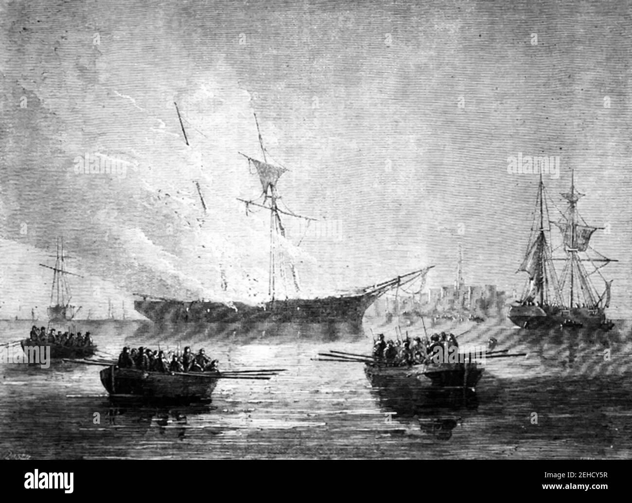 P97 Burning of the Gaspee Schooner Stock Photo - Alamy