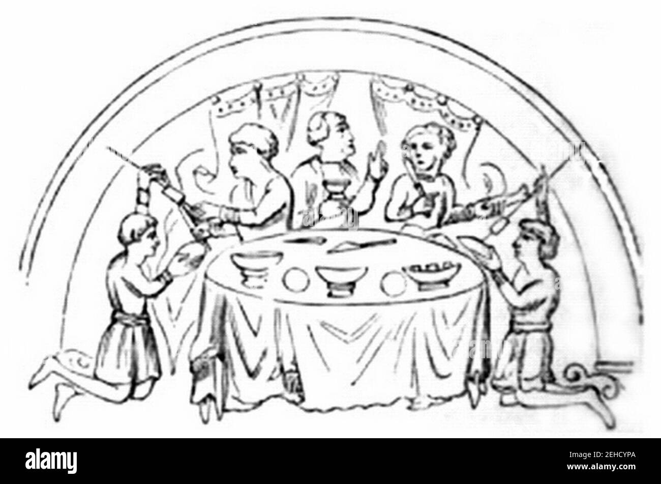 P142-Anglo-Saxon Dinner Party Stock Photo - Alamy