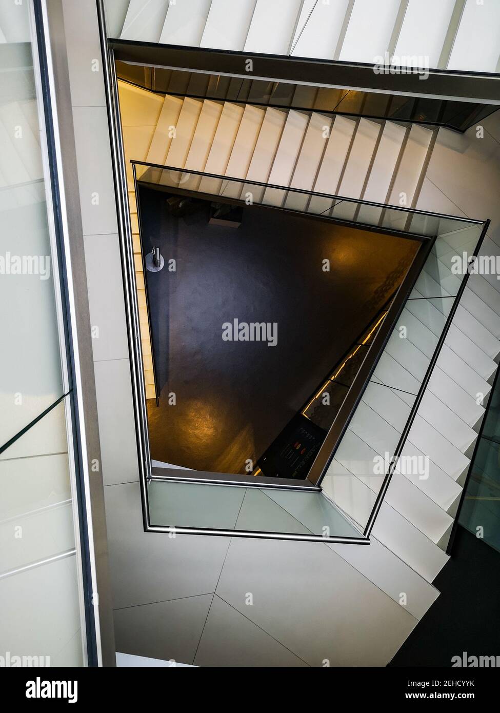 Top down view to small staircase in trapeze shape Stock Photo - Alamy