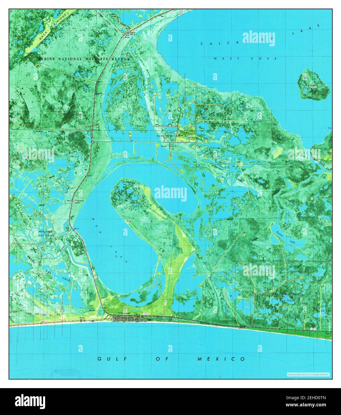 Holly Beach, Louisiana, map 1982, 1:24000, United States of America by ...