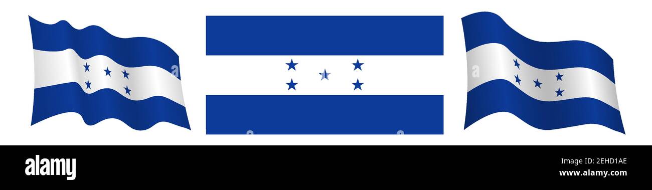 flag of republic of honduras in static position and in motion ...