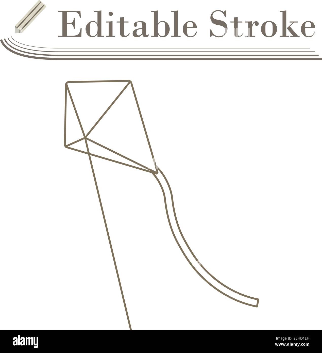 Icon Of Kite. Editable Stroke Simple Design. Vector Illustration Stock ...