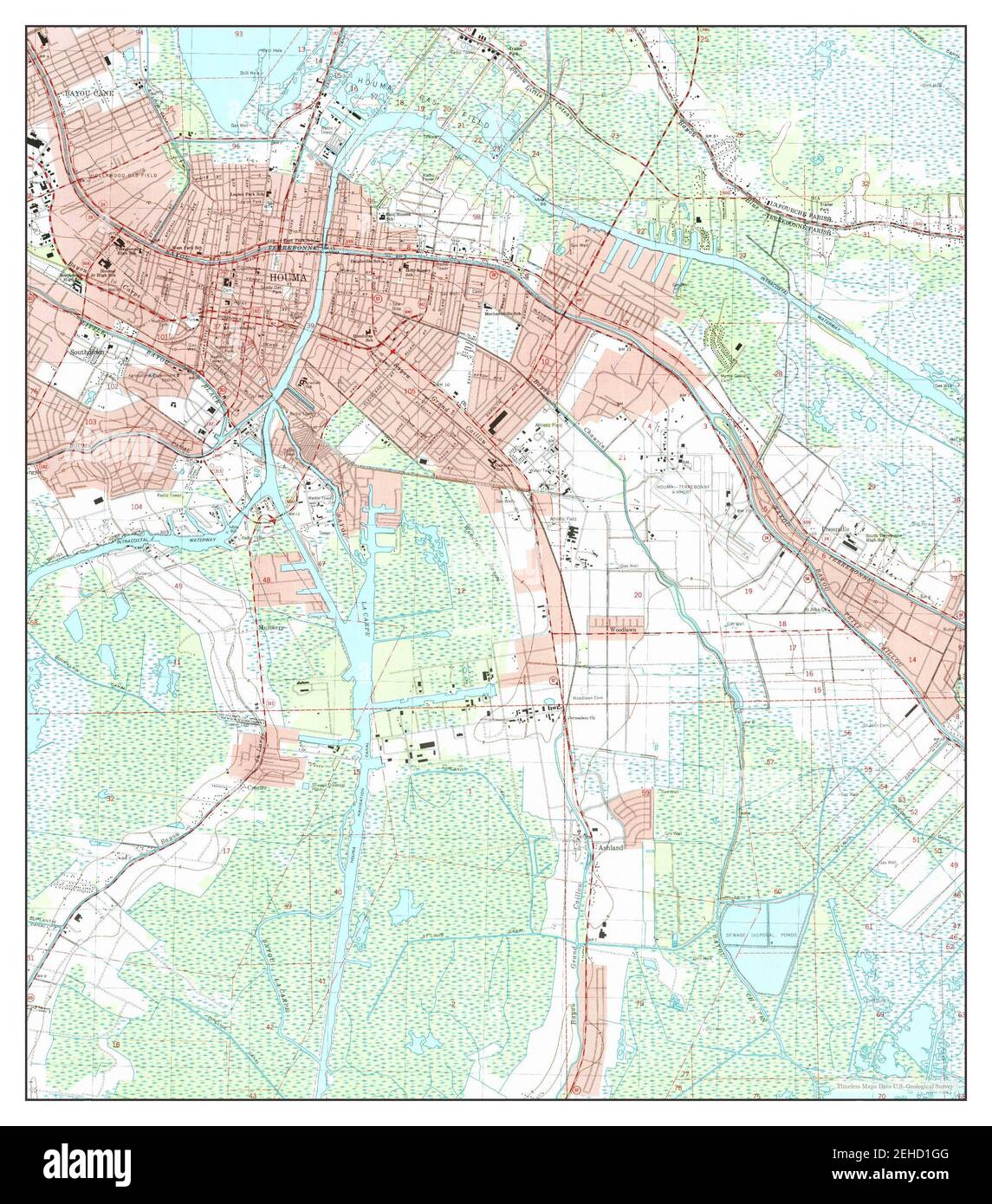 Houma, Louisiana, map 1998, 1:24000, United States of America by ...
