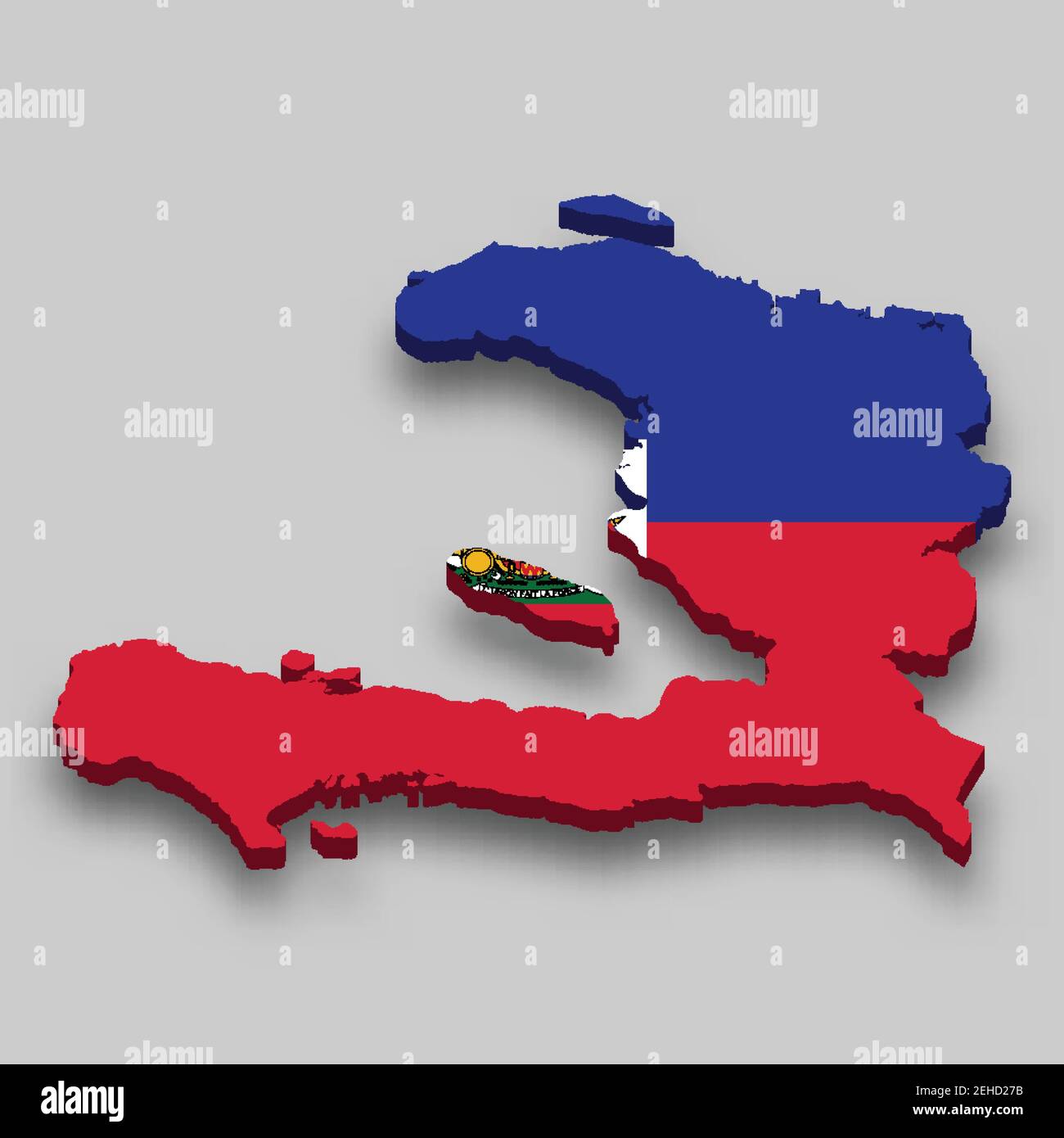3d isometric Map of Haiti with national flag. Vector Illustration Stock Vector Image & Art - Alamy