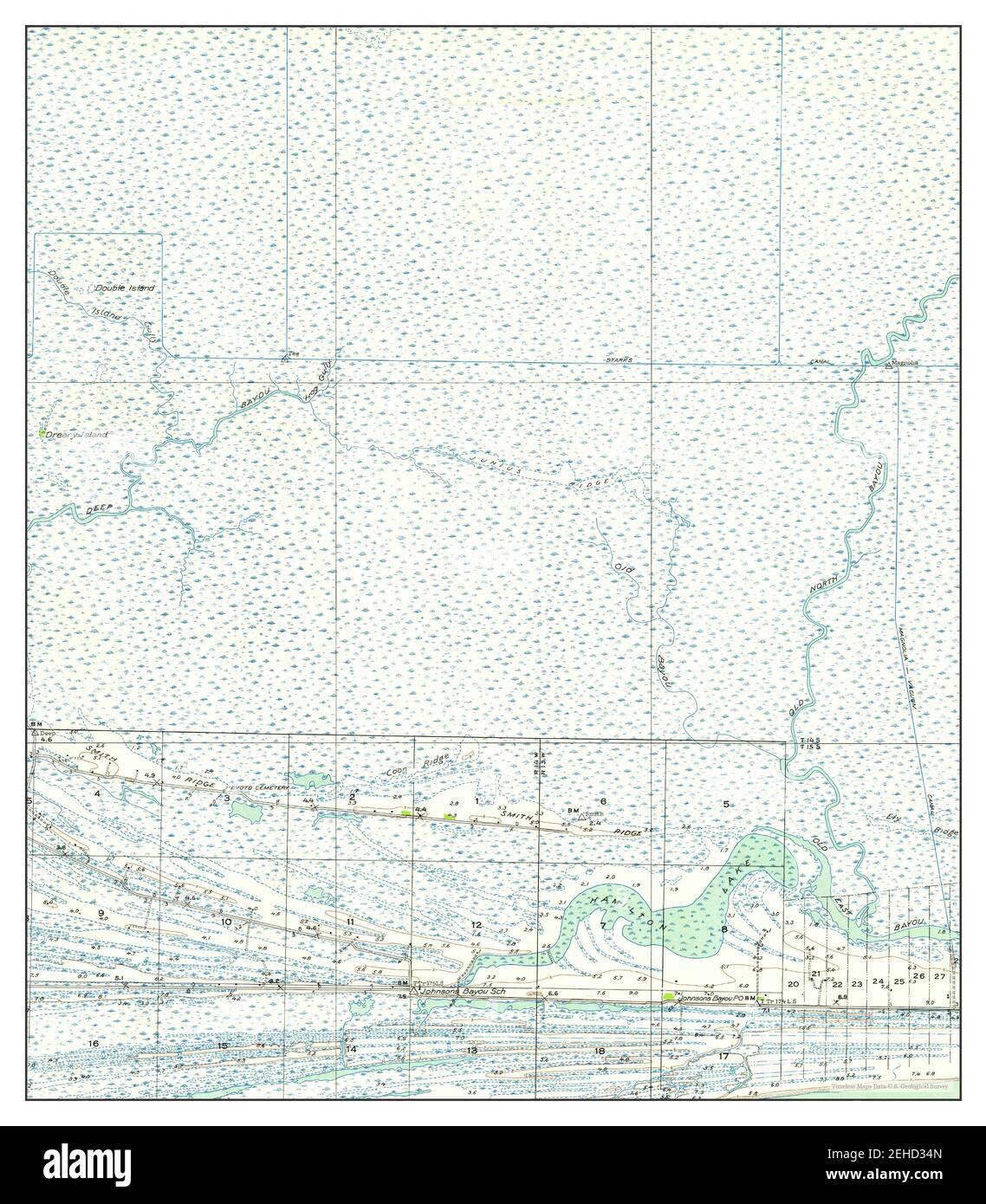 Johnsons Bayou, Louisiana, map 1934, 1:24000, United States of America ...