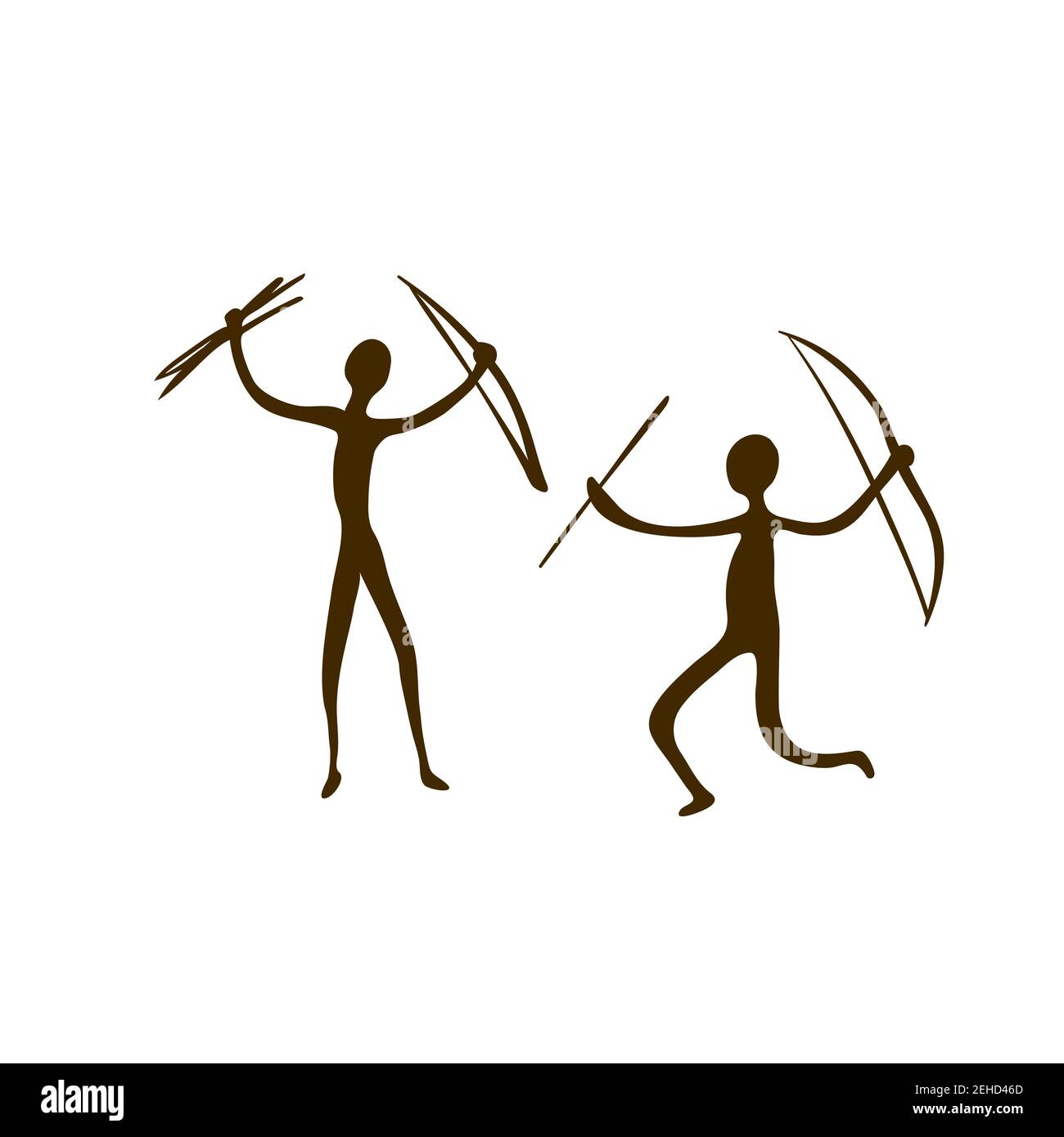 Hunters Cave paintings - ancient hand-painted petroglyphs. Prehistoric ...