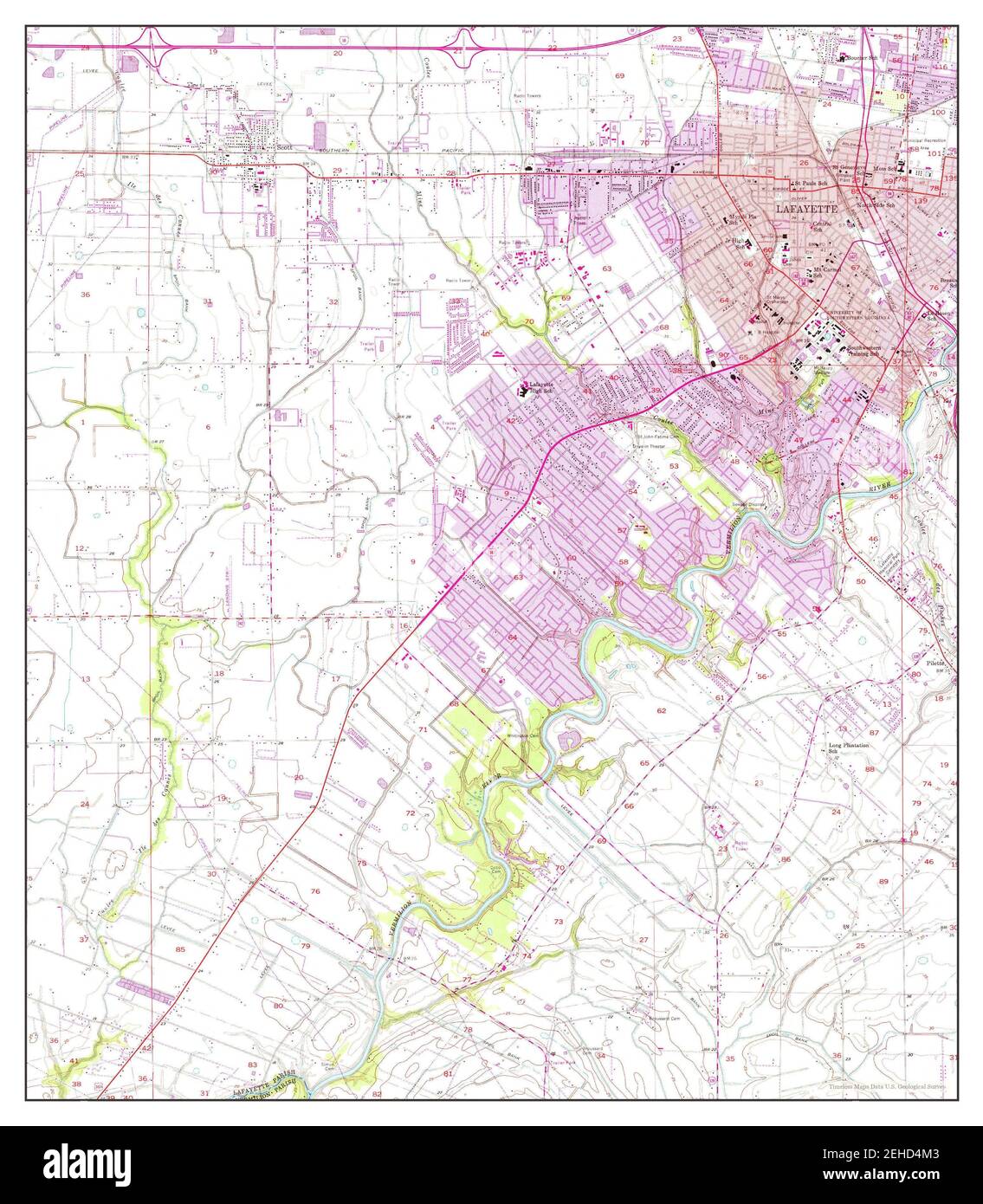 Lafayette louisiana map hi-res stock photography and images - Alamy