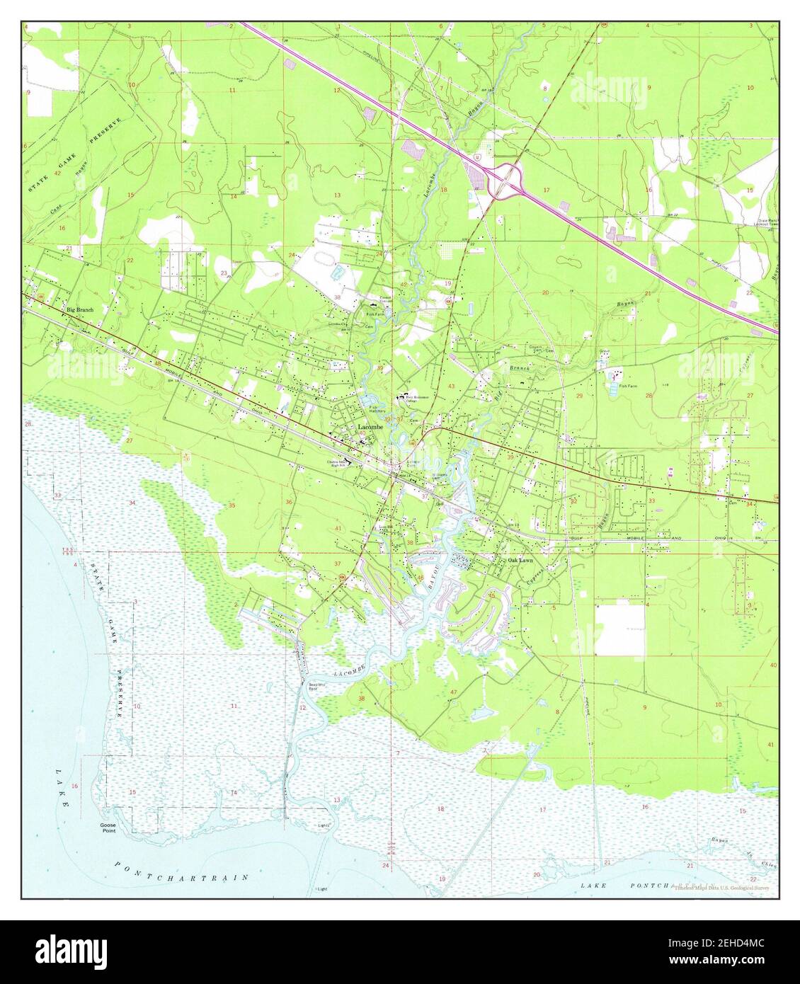 Lacombe, Louisiana, map 1971, 1:24000, United States of America by ...
